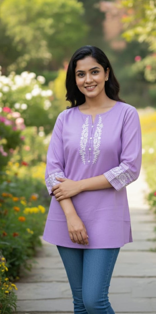 Naisha K 413 Embroidery Work Casual Wear Ladies Top Collection