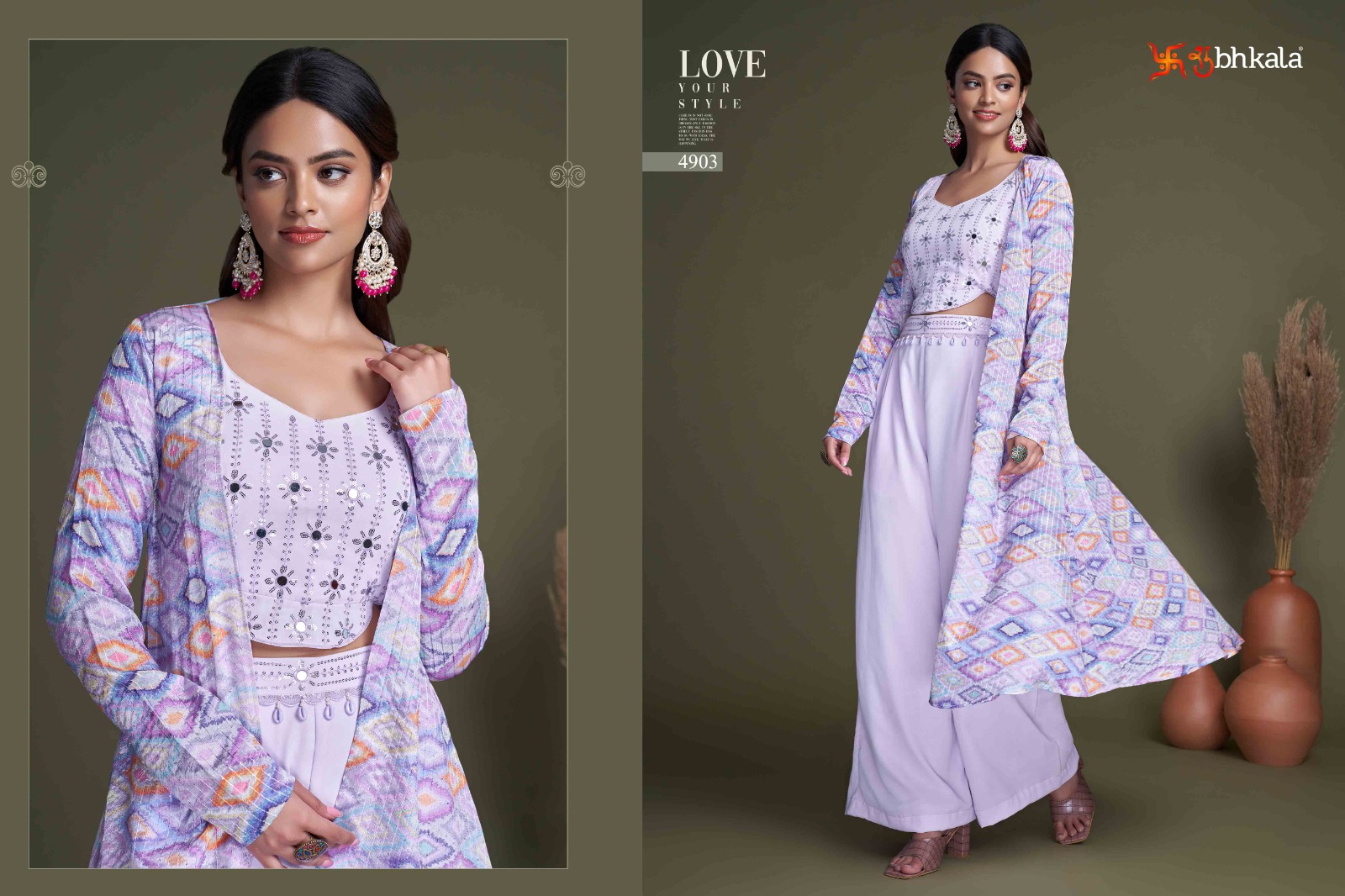 Kf Flory Vol 34 Fancy Top Palazzo With Shug Collection