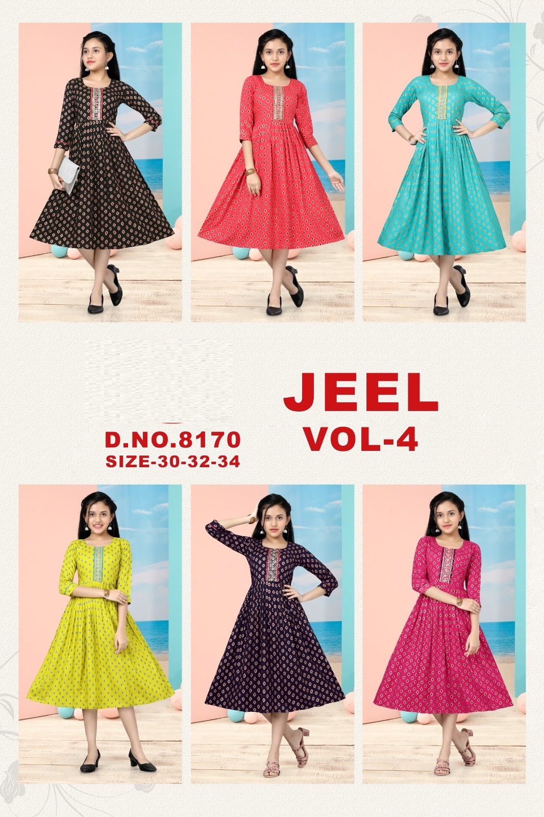 Jeel Vol 4 Fancy Long Kids Gown Kurti Collection