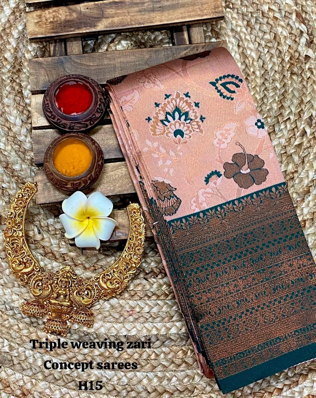 Tissue Triple Weave 1 Traditional Weaving Tissue Silk Saree Collection