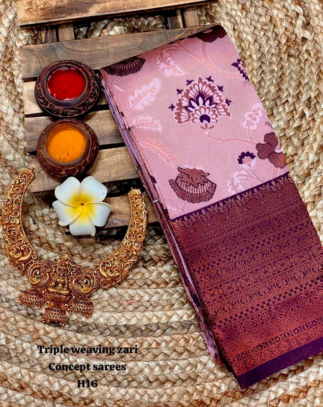 Tissue Triple Weave 1 Traditional Weaving Tissue Silk Saree Collection