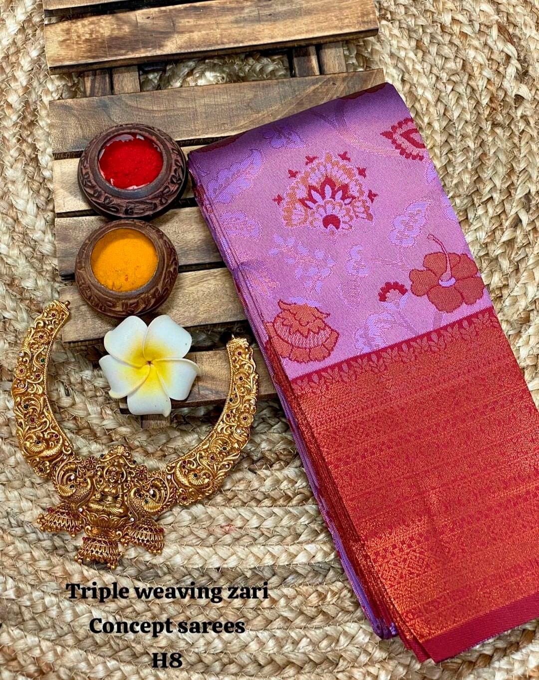 Tissue Triple Weave 1 Traditional Weaving Tissue Silk Saree Collection