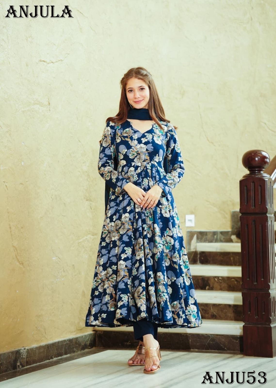 Anjula Vol 2 Printed Plus Size Heavy Collection Long Kurtis