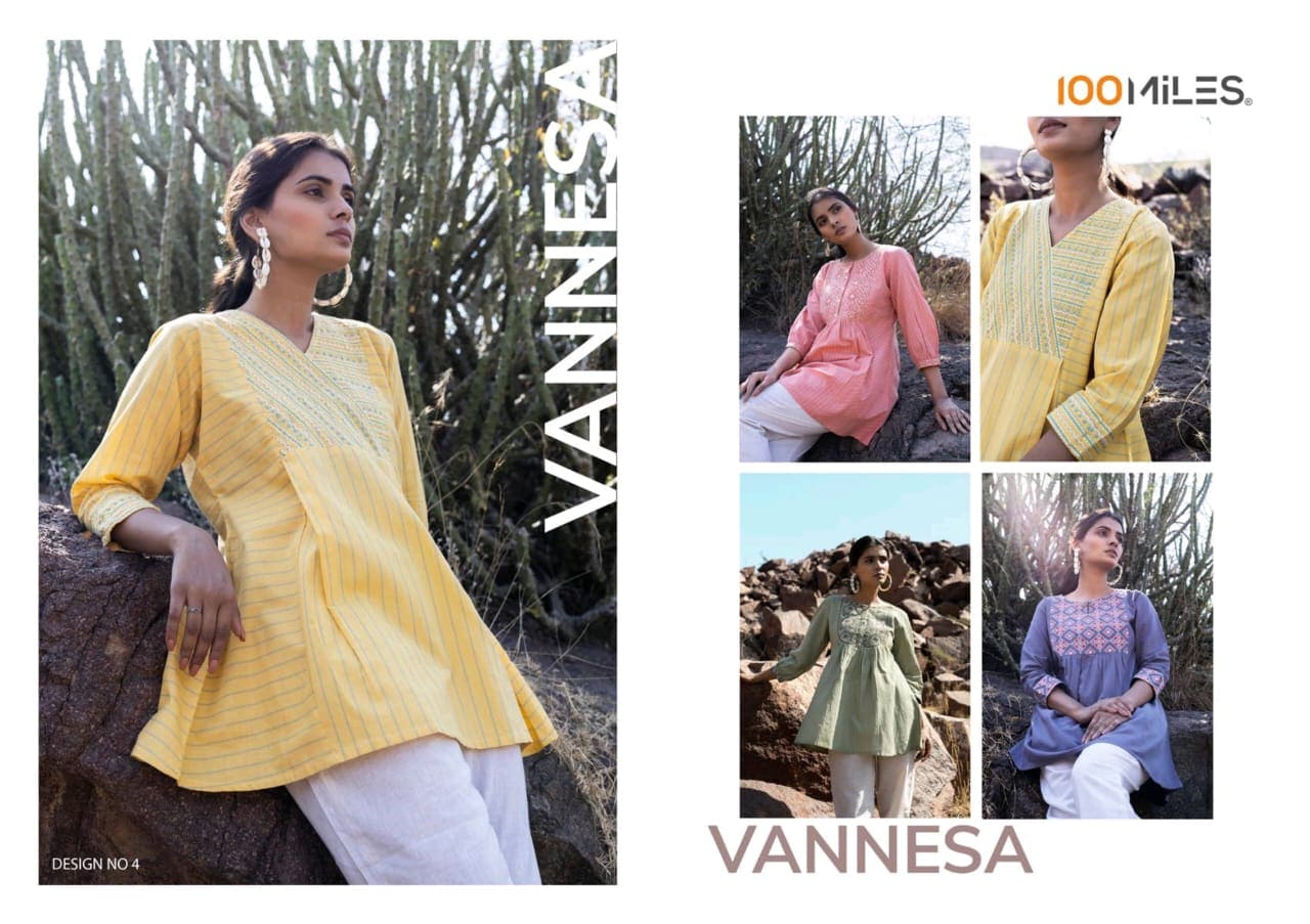 100 Miles Vannesa Pure Cotton Stylish Top Collection