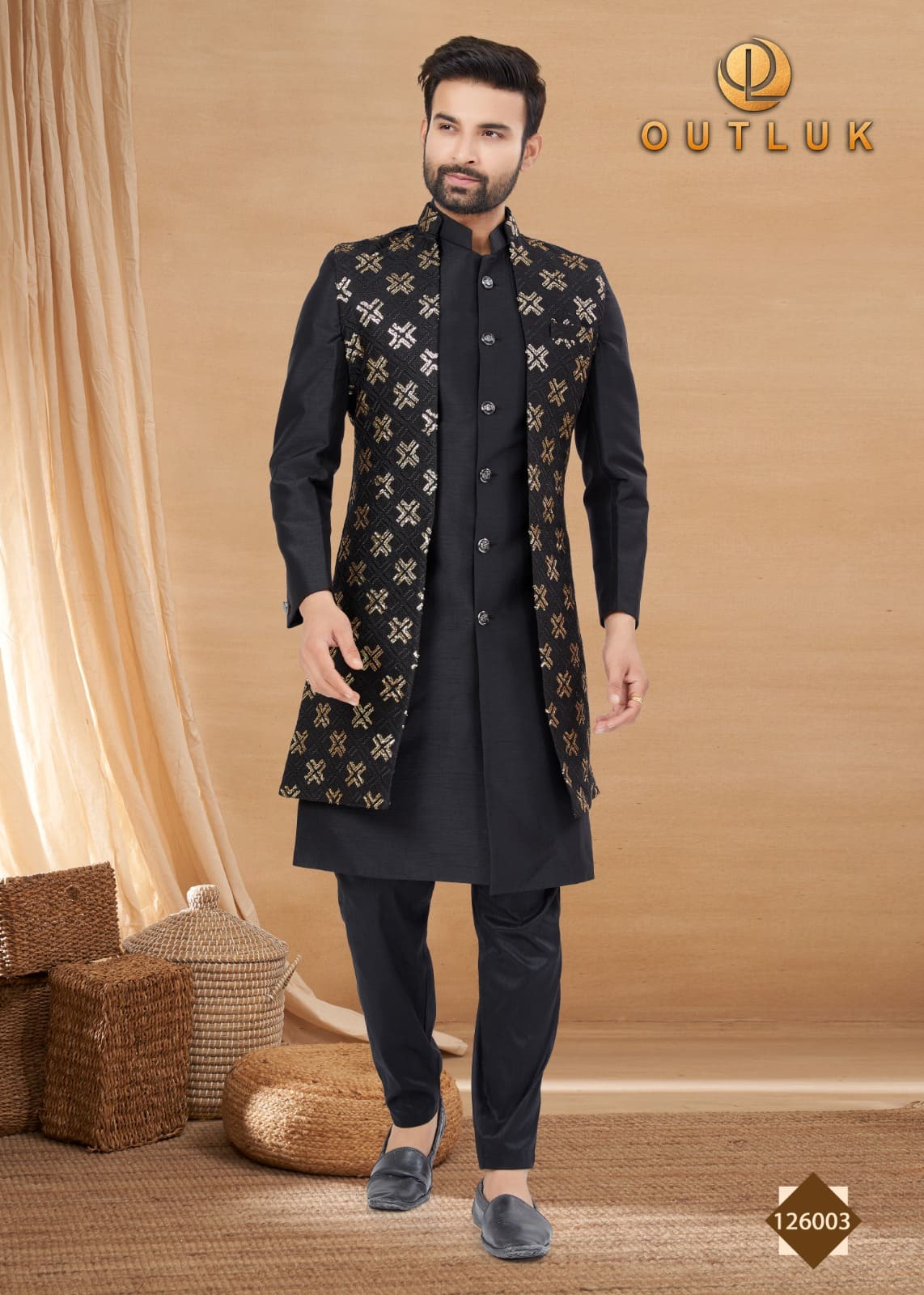 Outlook Vol 126 Wedding Wear Indo Western Kurta Pajama With Blazer