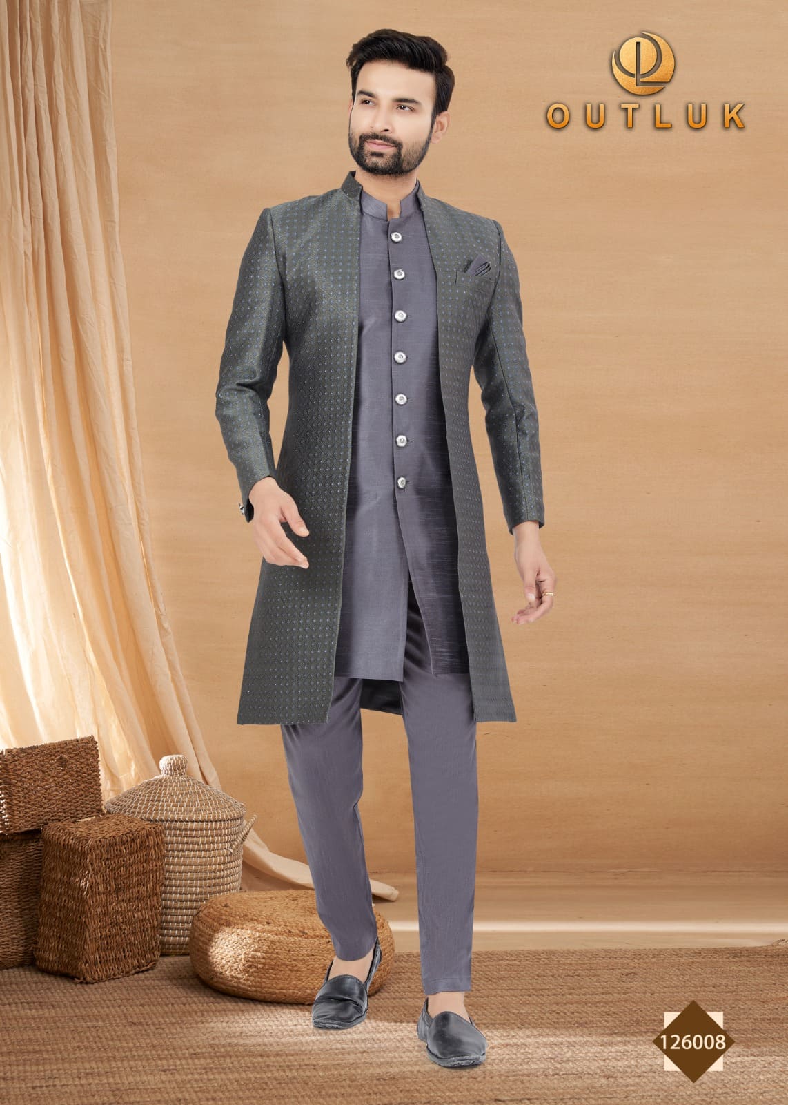 Outlook Vol 126 Wedding Wear Indo Western Kurta Pajama With Blazer