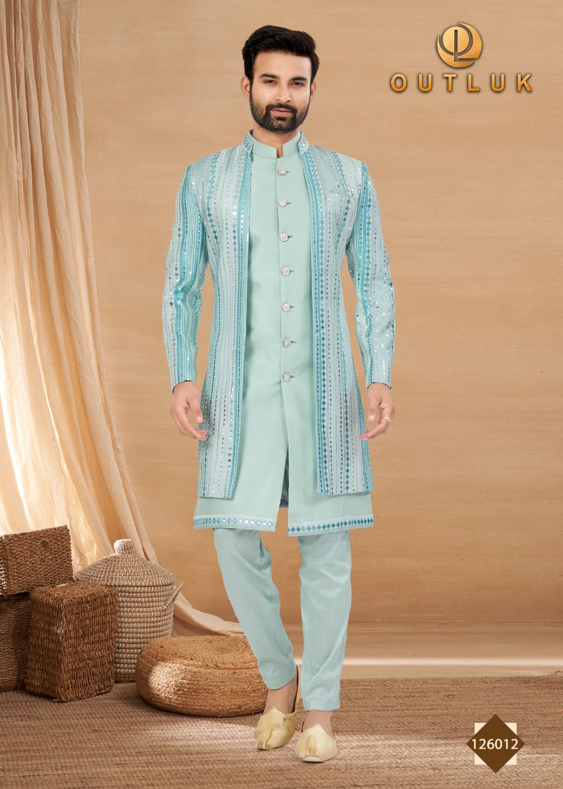 Outlook Vol 126 Wedding Wear Indo Western Kurta Pajama With Blazer