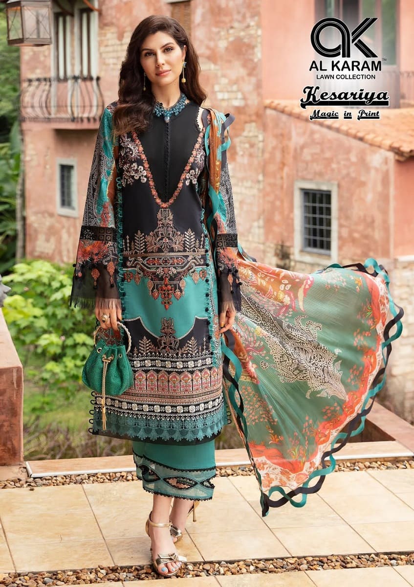 Al Karam Kesariya Vol 10 Cotton Pakistani Dress Material Collection