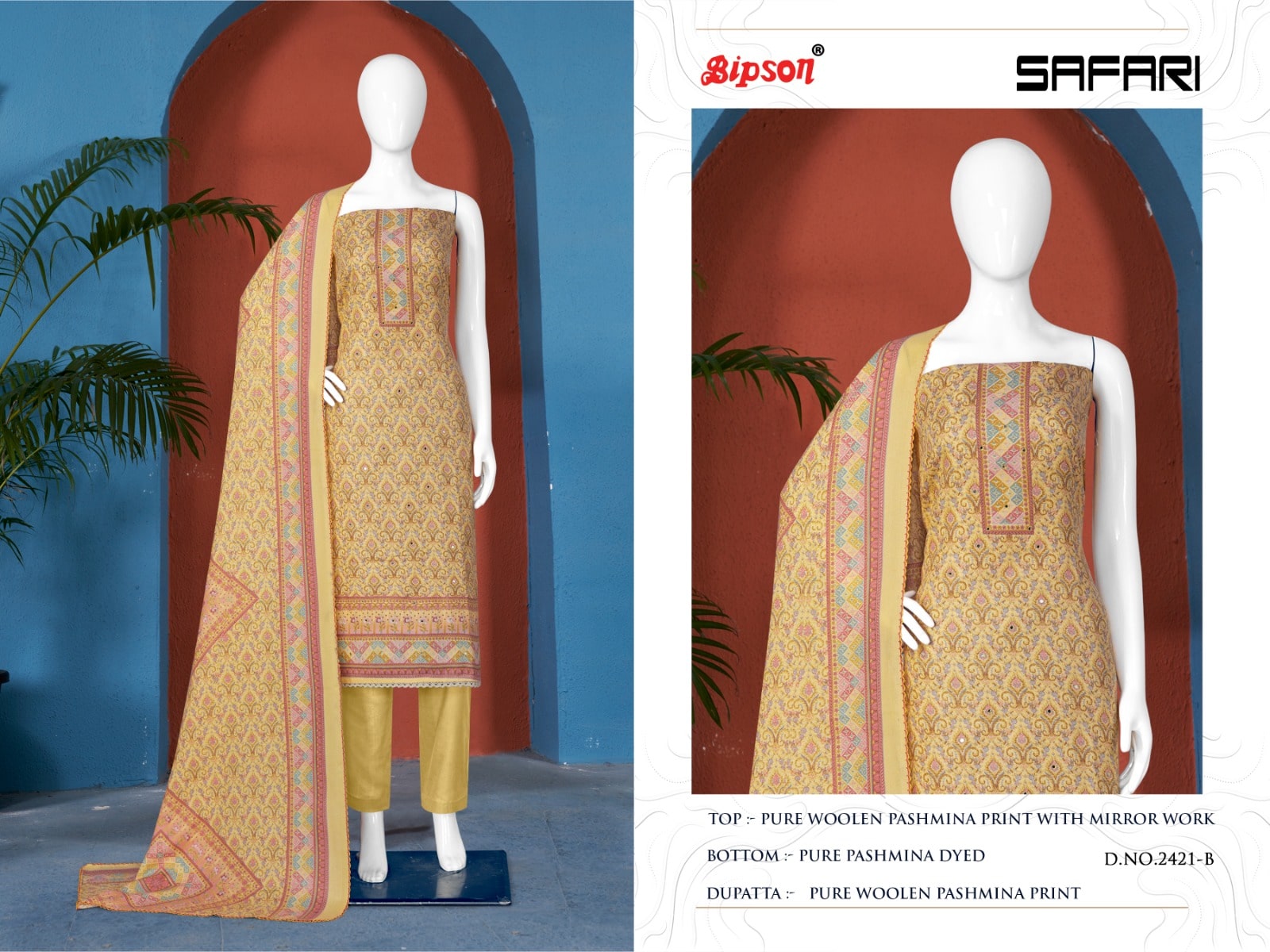 Bipson Safari 2421 Pashmina Casual Dress Material Collection