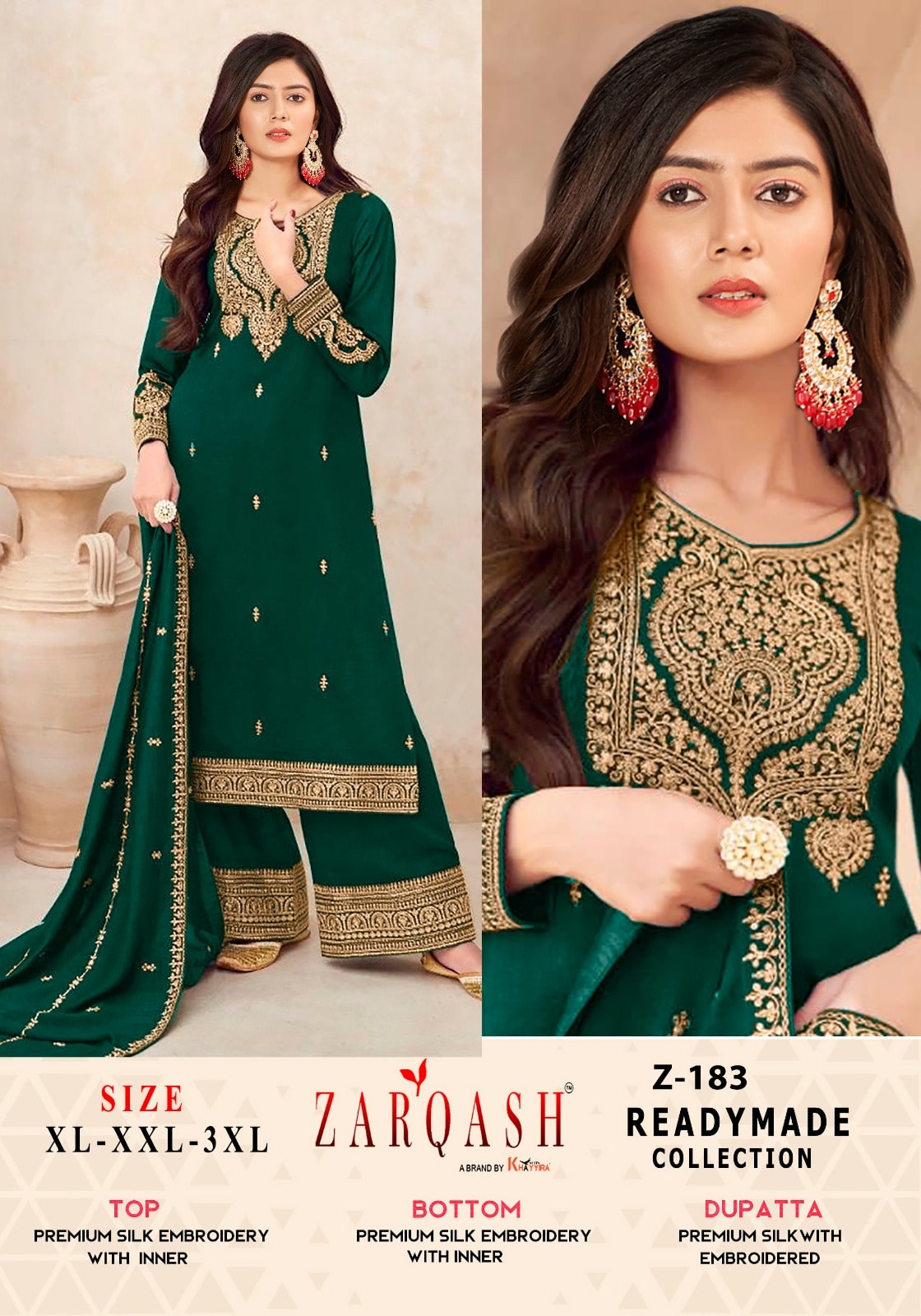 Zarqash Five Star 181 To 185 Readymade Embroidery Pakistani Salwar Suits
