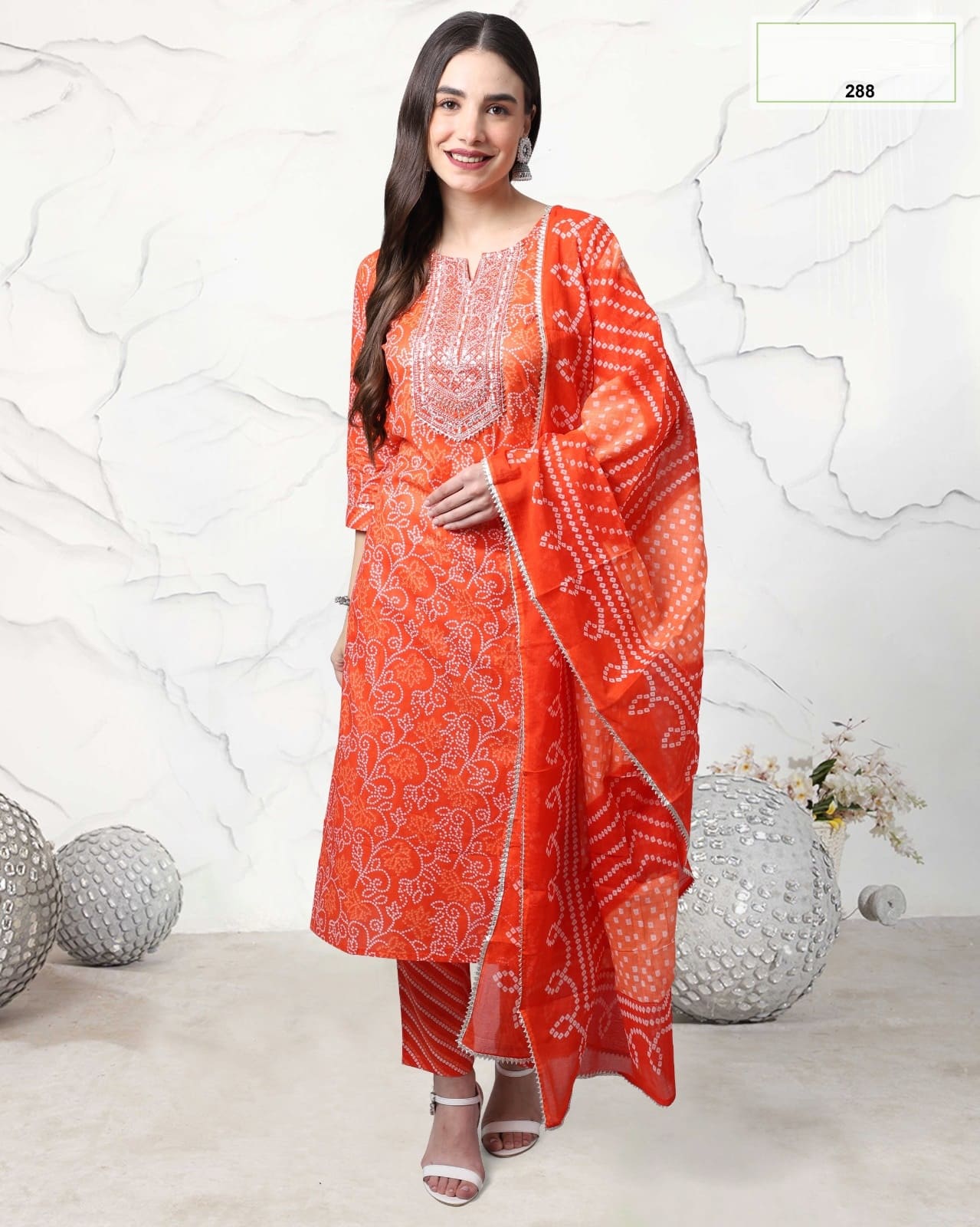 Trendy Simona Pure Cotton Casual Wear Kurti With Bottom Dupatta