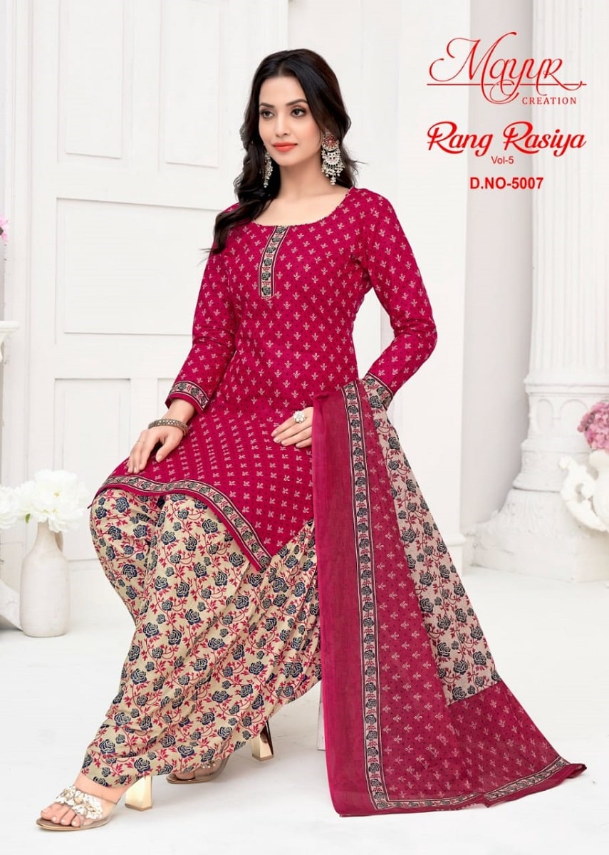 Mayur Rang Rasiya Vol 5 Printed Soft Cotton Dress Material Collection