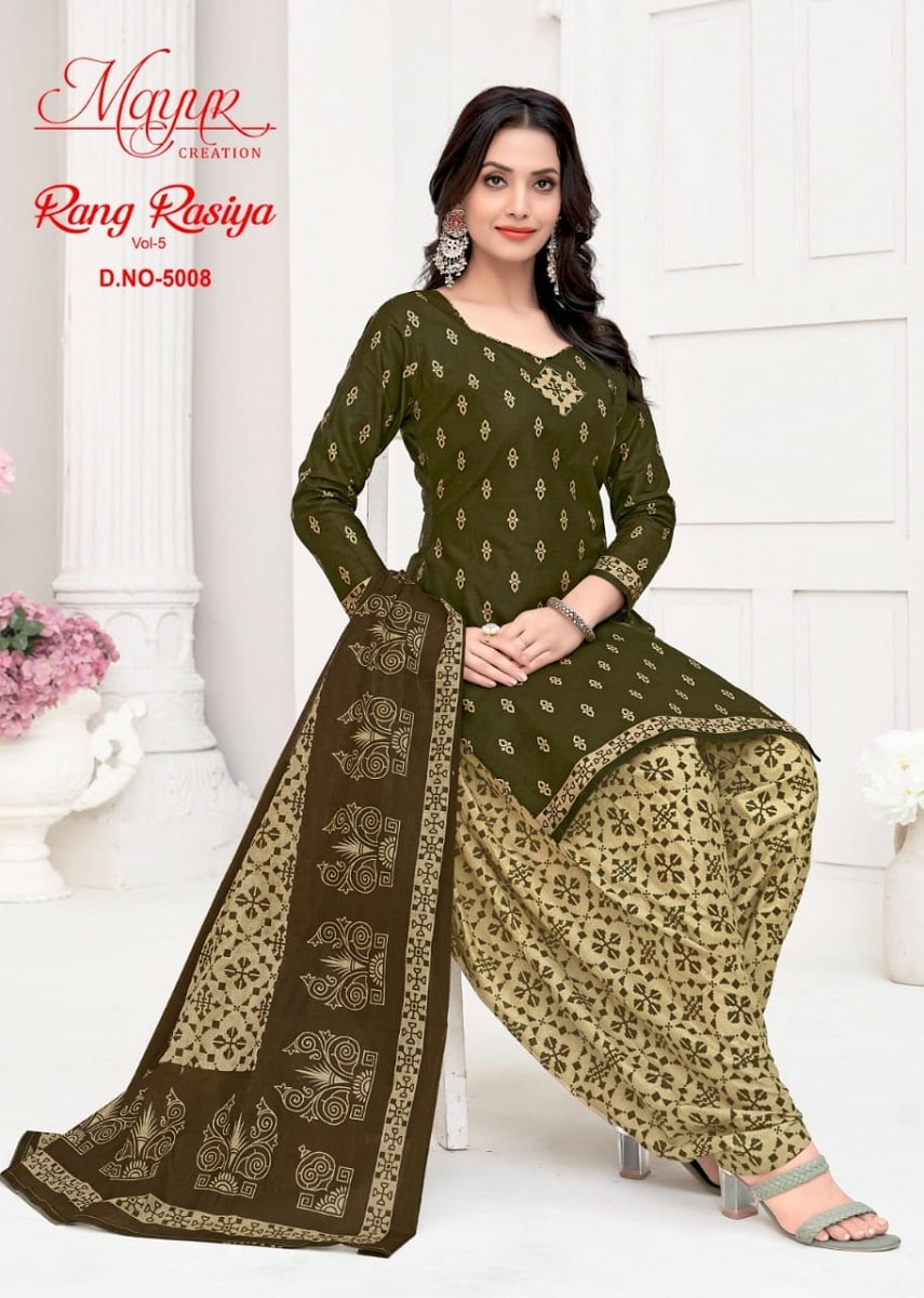 Mayur Rang Rasiya Vol 5 Printed Soft Cotton Dress Material Collection