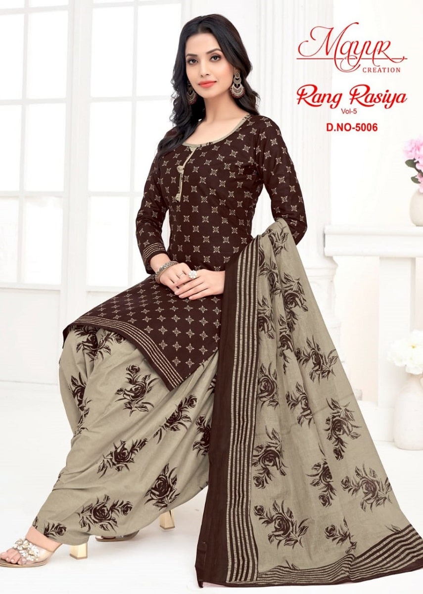 Mayur Rang Rasiya Vol 5 Printed Soft Cotton Dress Material Collection