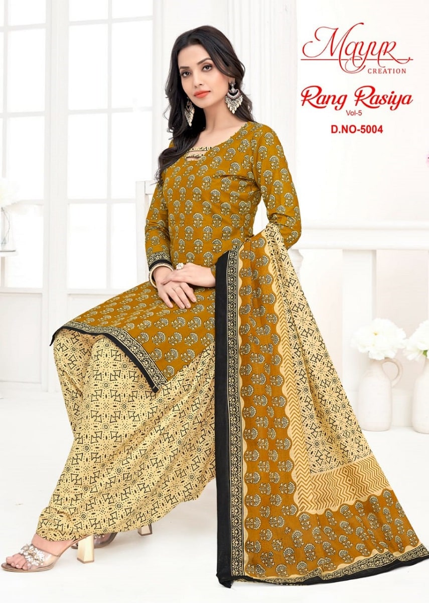 Mayur Rang Rasiya Vol 5 Printed Soft Cotton Dress Material Collection