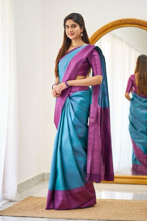 Soft Silk 177 Jacquard Work Lichi Silk Saree Collection