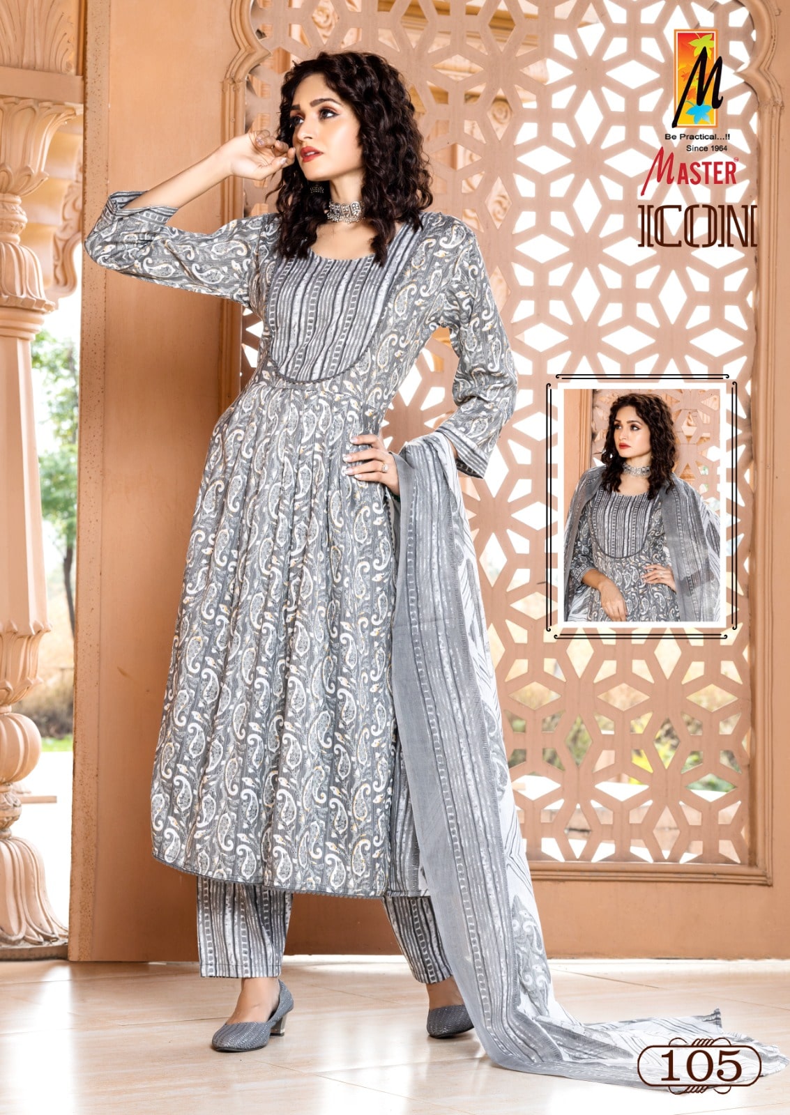 Master Icoin Two Tone Naira Cut Kurti Bottom With Dupatta