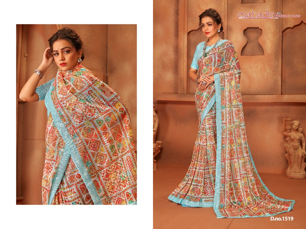 Mahadev Sequence Saree 2 Sequence Work Designer Sarees Collection