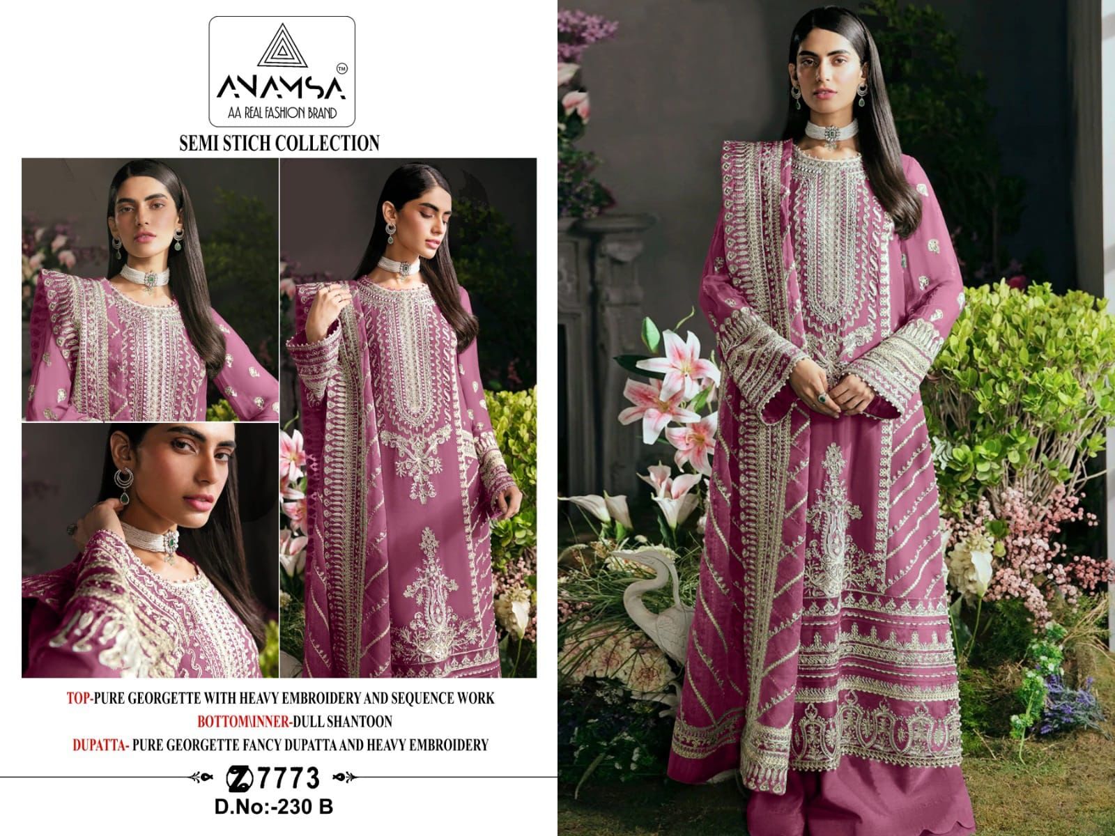 Anamsa 230 A To D Hit Colors Designer Pakistani Suits Collection