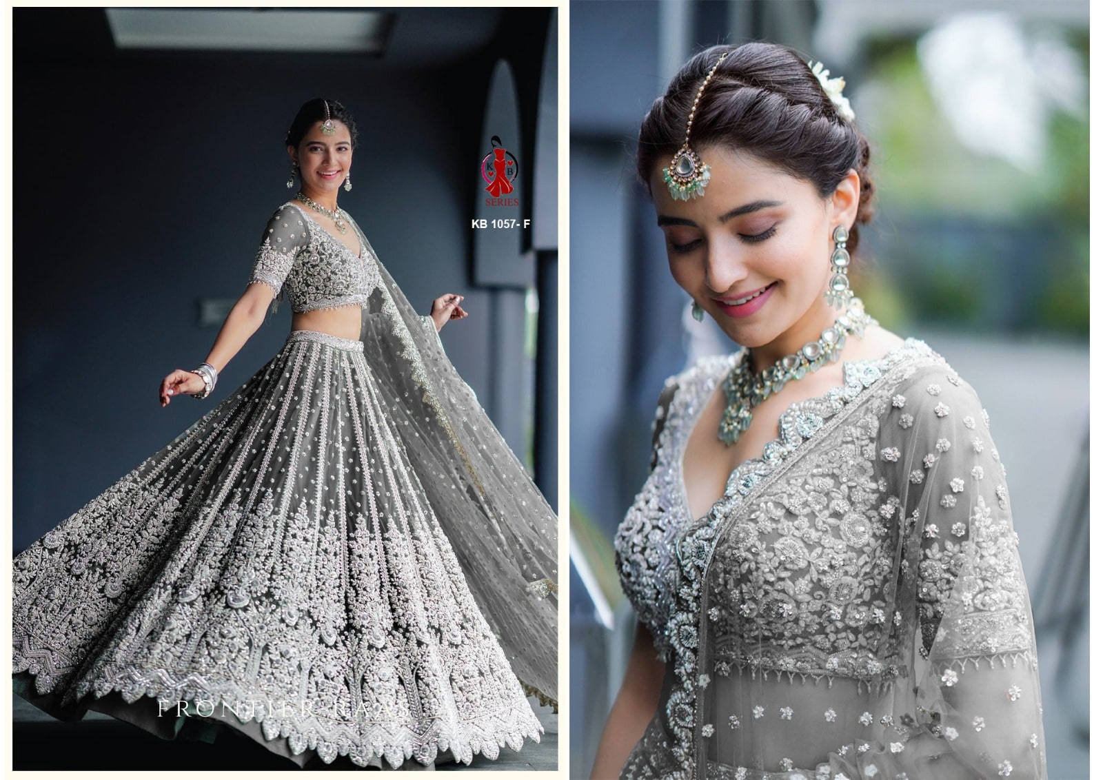 Kb 1057 Embroidery Work Wedding Bridal Lehenga Choli Collection