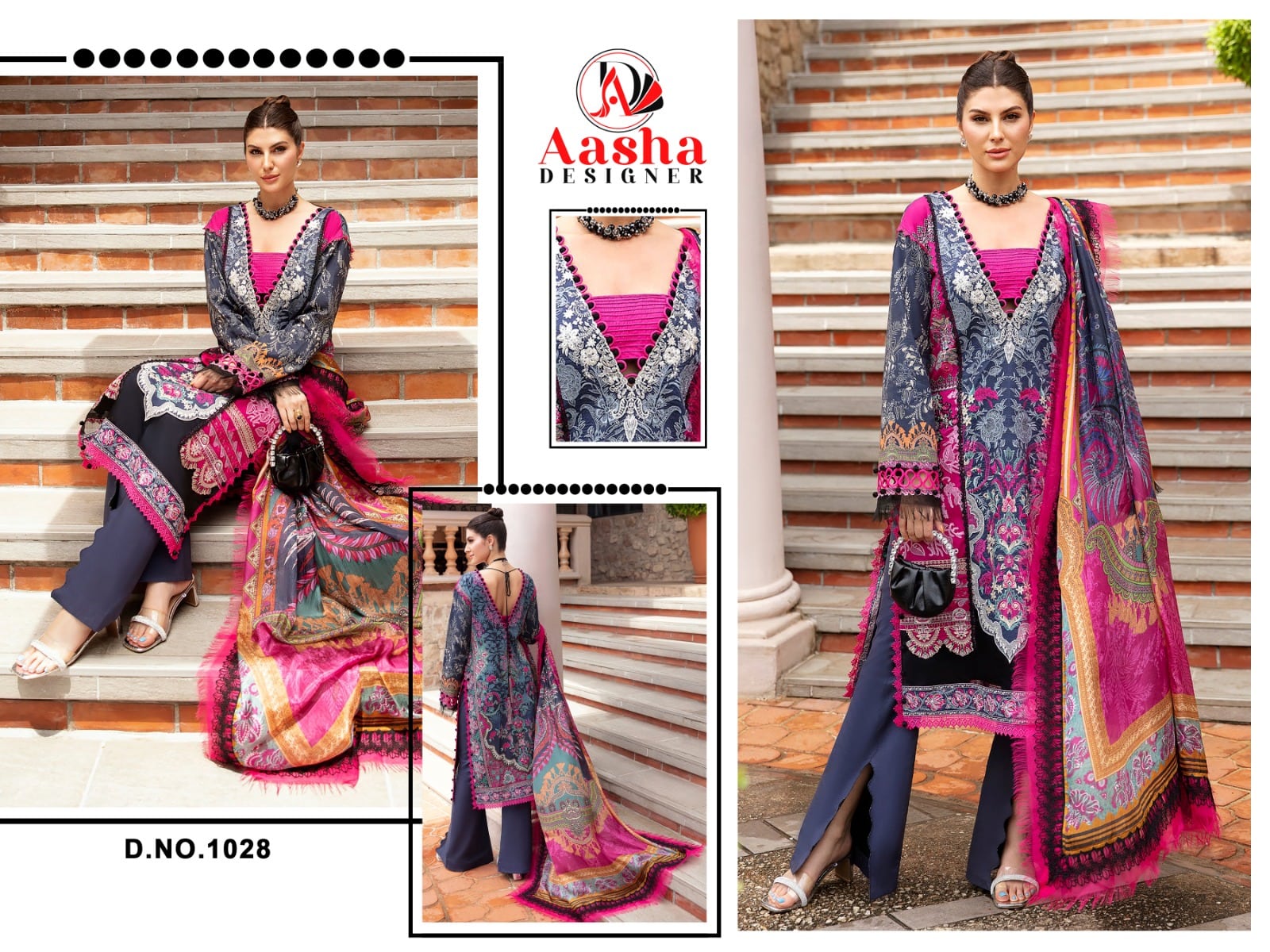 Aasha Queen Court Vol 3 Pakistani Suit Cotton Dupatta Collection