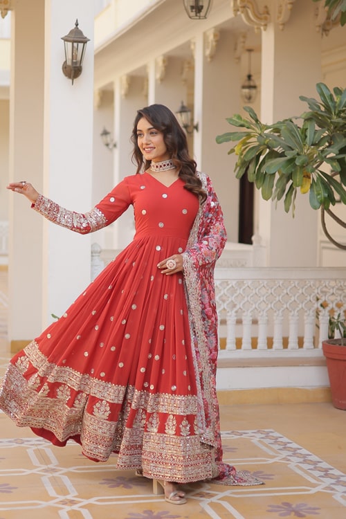 Daniel Vol 2 Embroidery Designer Long Gown With Dupatta Collection