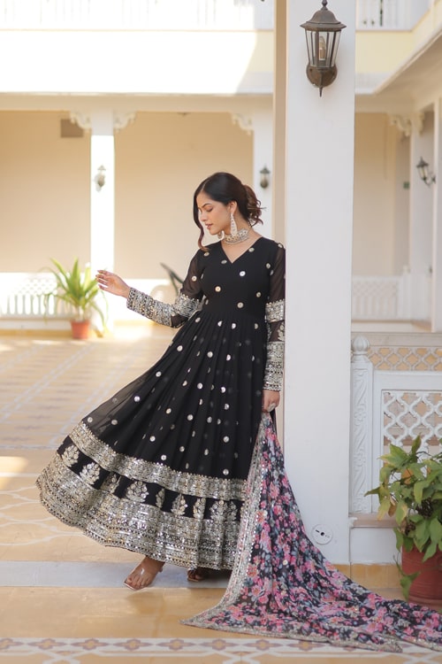 Daniel Vol 2 Embroidery Designer Long Gown With Dupatta Collection