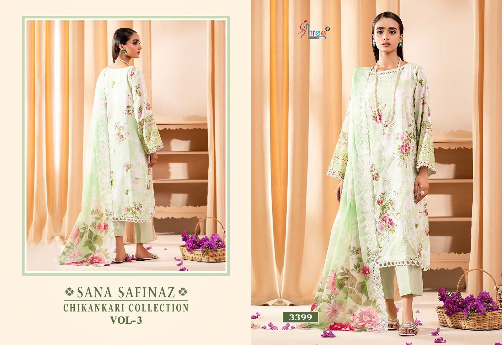 Shree Sana Safinaz Chikankari Vol 3 Pakistani Suits Wholesale
