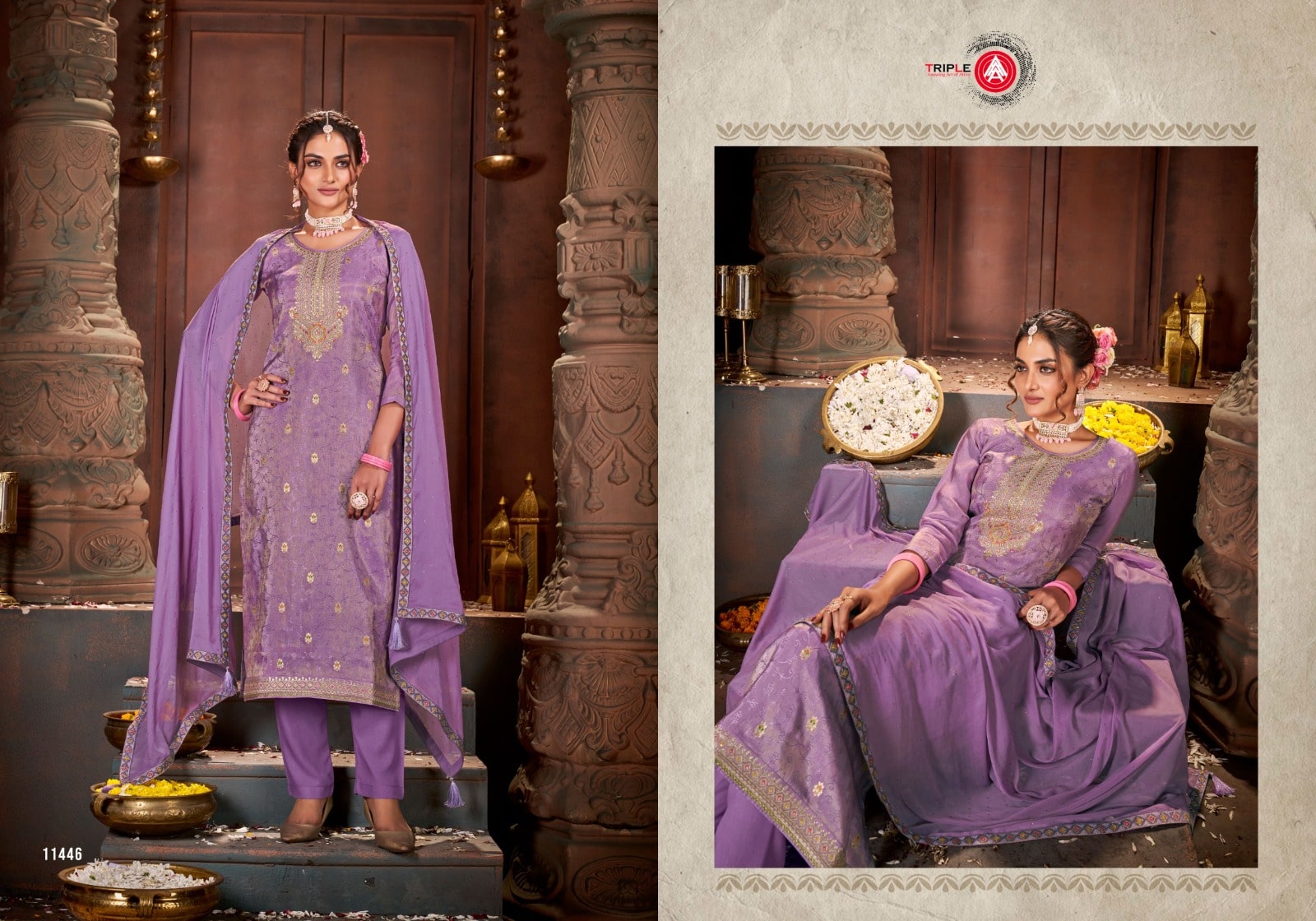 Triple Aaa Kethi Simar Designer Dress Material Collection