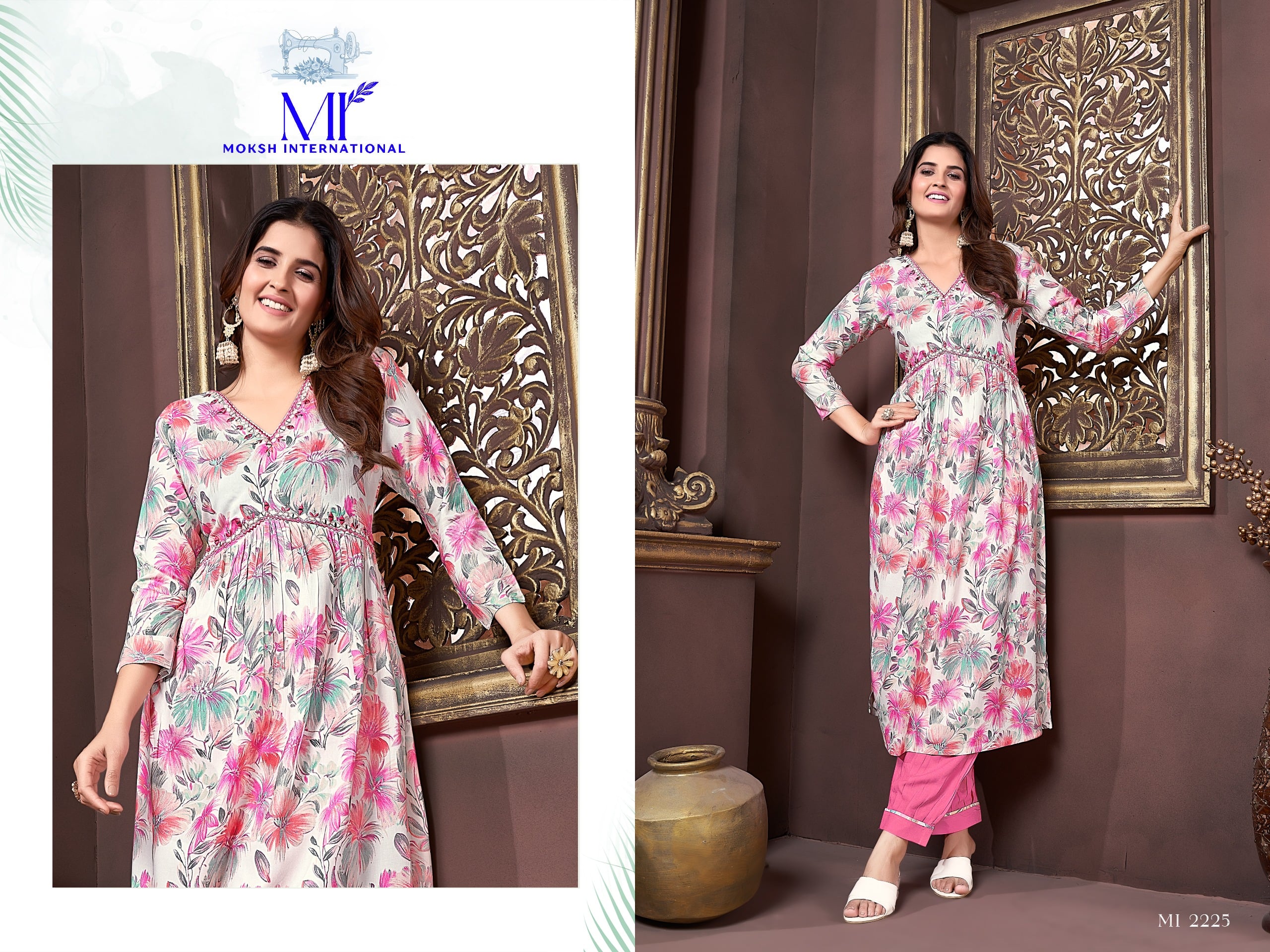 Moksh Afgani Alia Vol 1 Aila Cut Kurti Pant With Dupatta Collection