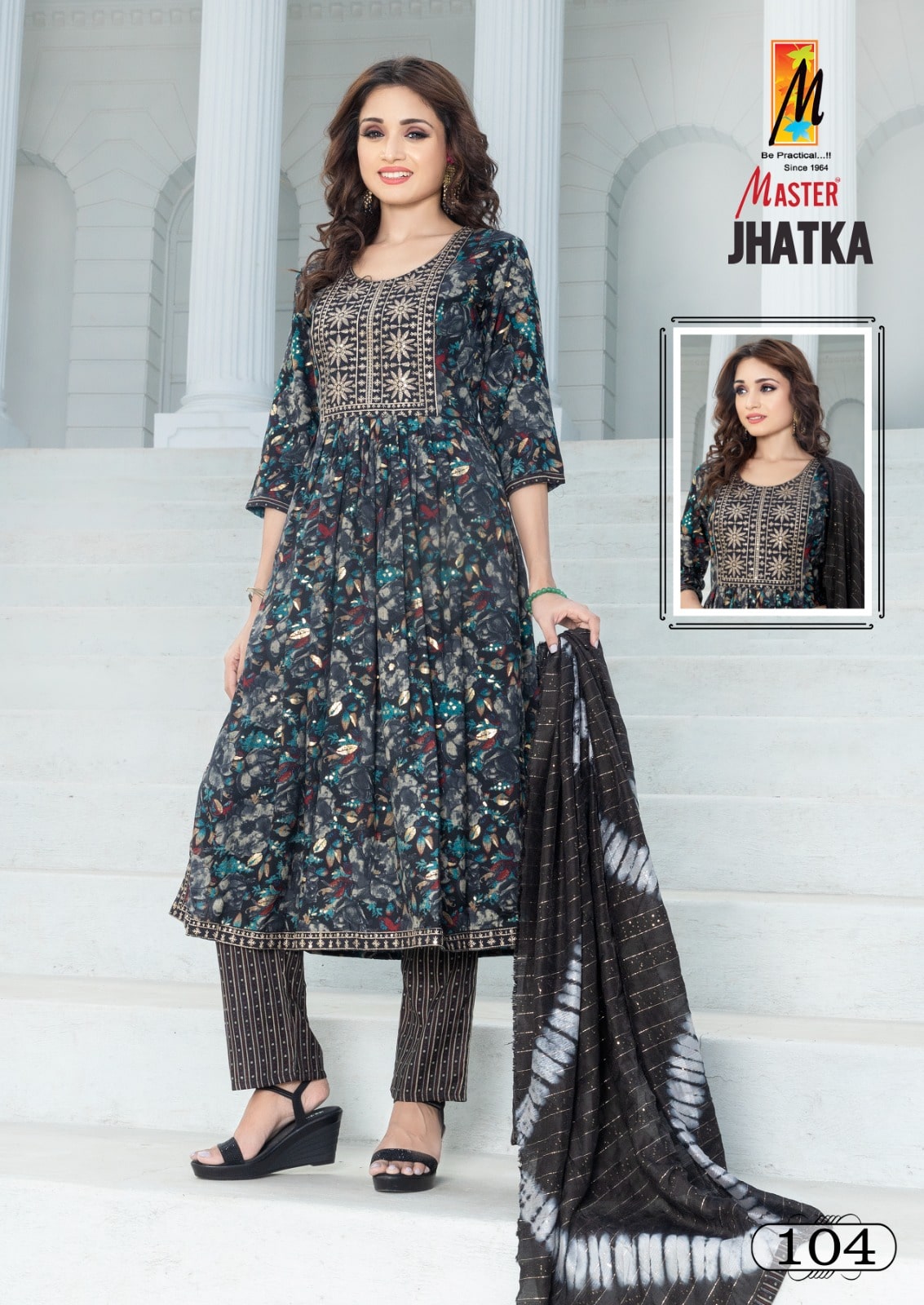Master Jhatka Naira Cut Kurti With Pant Dupatta Collection