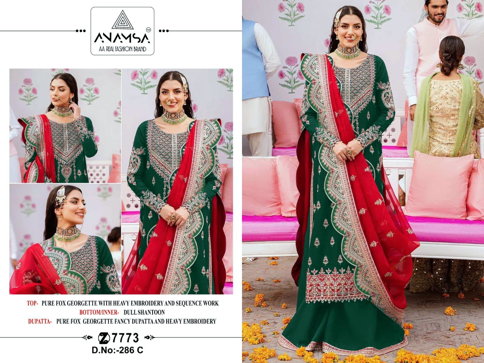 Anamsa 286 A To D Hit Colors Pakistani Suits Collection