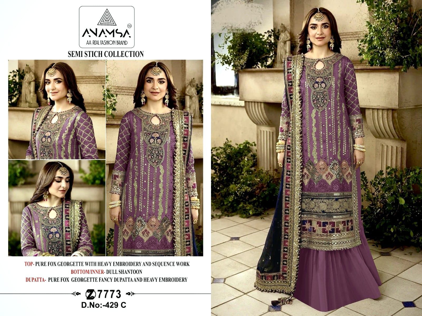 Anamsa 429 A To D Hit Colors Pakistani Suit Collection