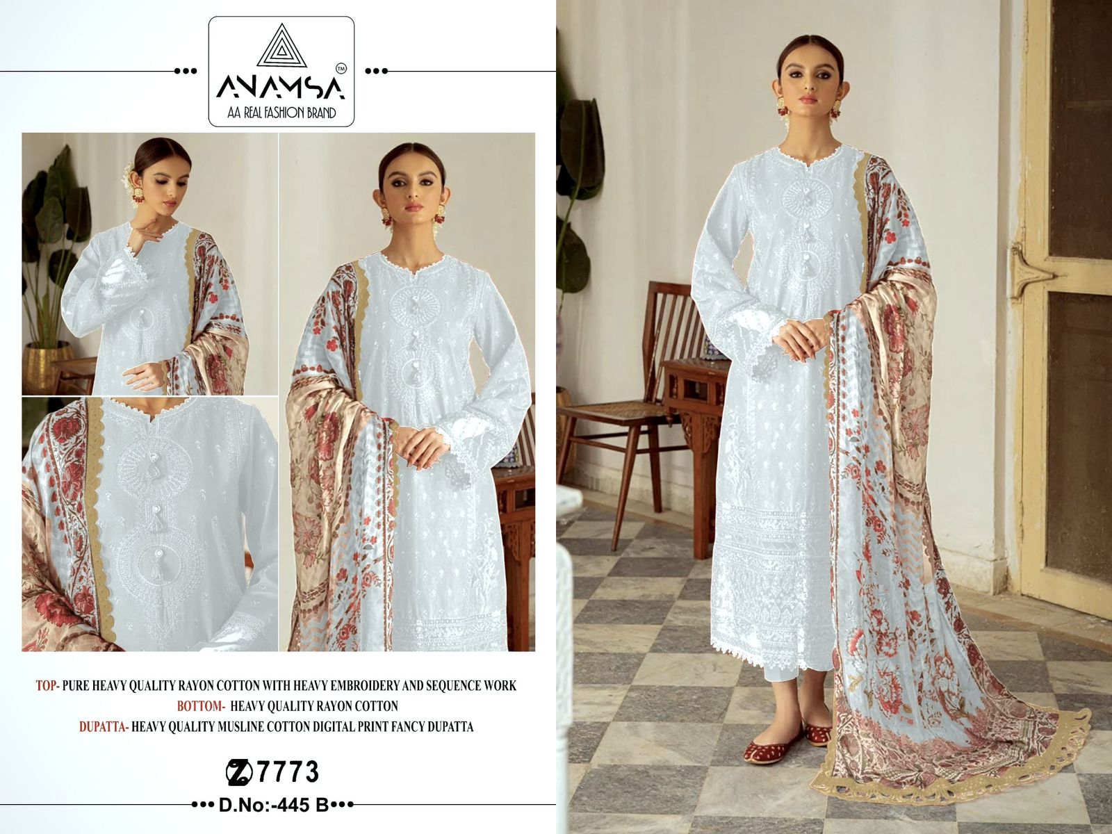 Anamsa 445 A To D Hit Colors Pakistani Suit Collection