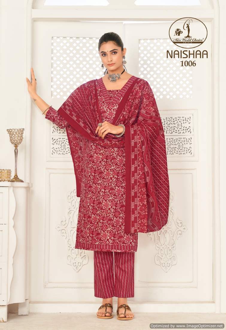 Miss World Naishaa Vol 1 Soft Cotton Printed Dress Material
